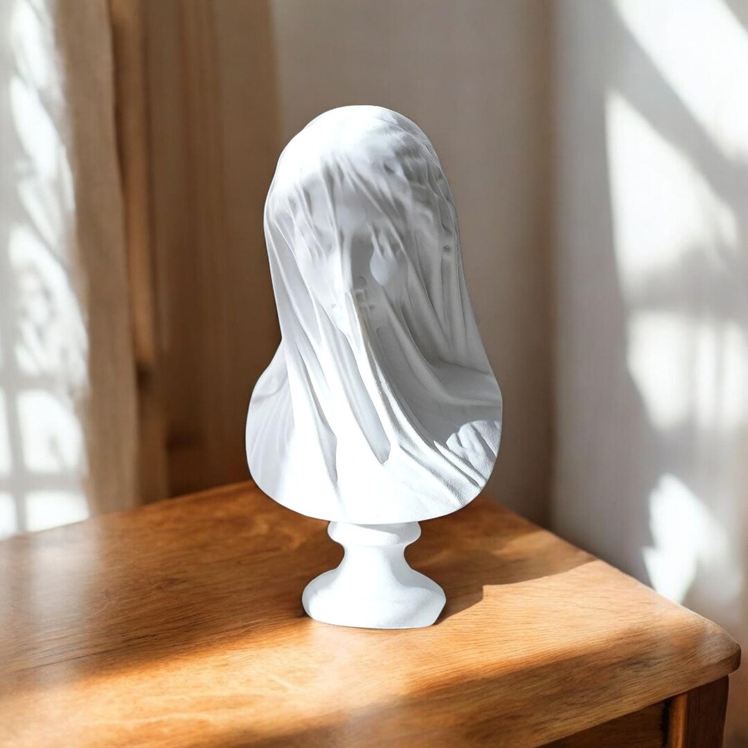 Veiled Lady Bust Greek Statue, Classic Roman Mythology Sculpture ...