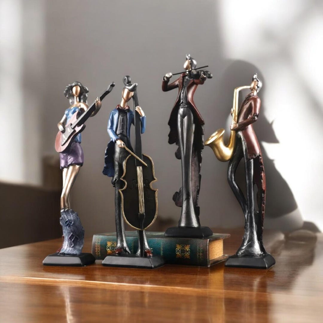 Vintage Musical Instrument Statue, Nordic Modern Decoration, Minimalist ...