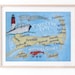 Cape Cod Retro Map Art PRINT Beach House Decor Kitchen - Etsy