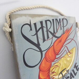 Shrimp Sign Hand Lettered Wooden Sign With Shrimp Art. | Etsy