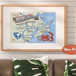 Bluffton SC Map Art Print: Coastal Gallery Wall Decor | Coastal Decor ...