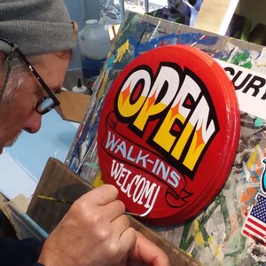 Open Sign Hand Painted Wooden Sign. Shop Window Retail - Etsy