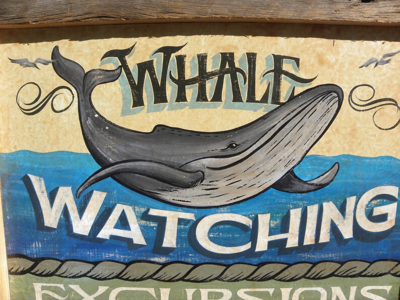Whale Watching Sign Original Art Whale Painting and - Etsy