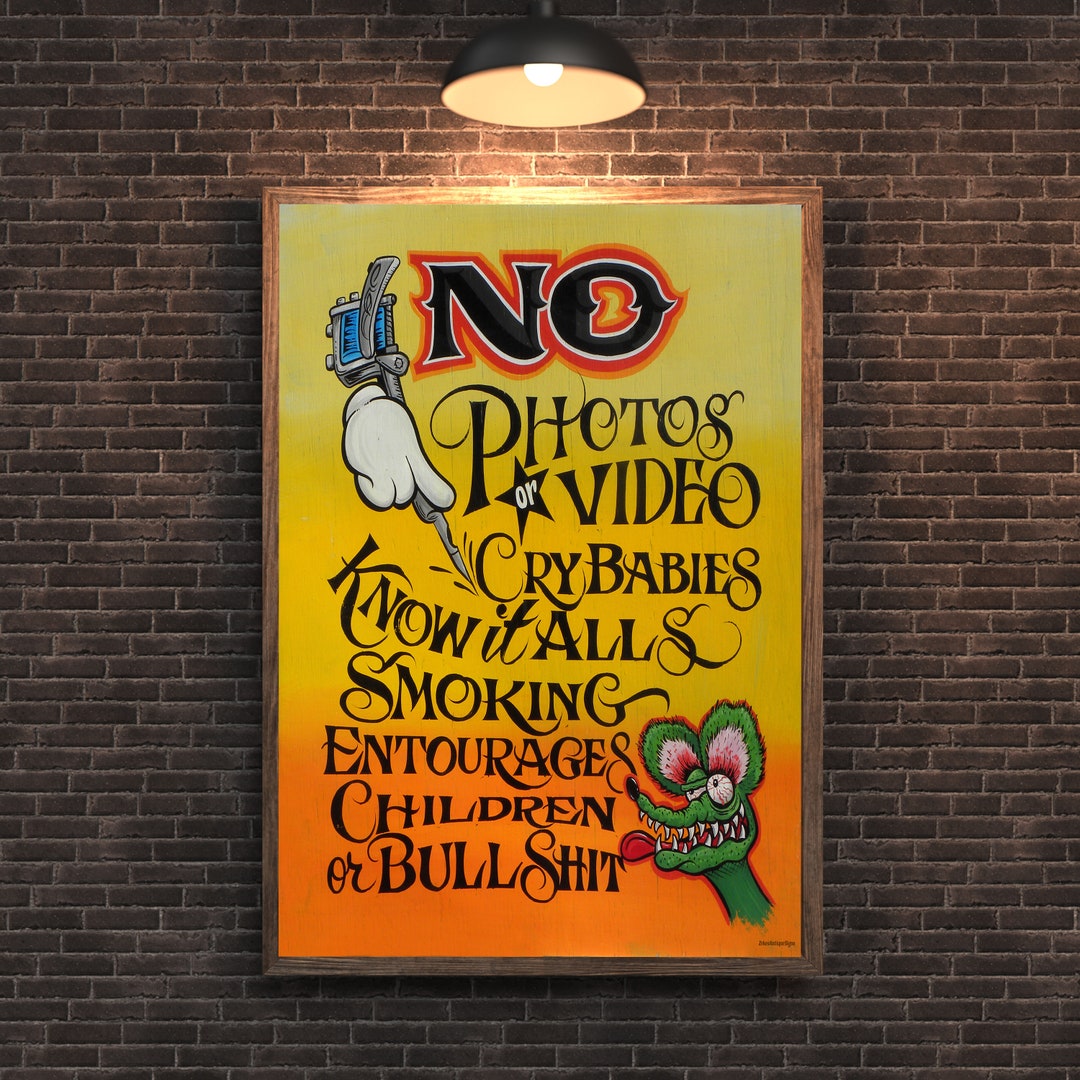 Tattoo Shop Sign I No Photos Tattoo Shop Print I Tattoo Shop Decor I ...