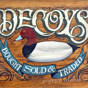 Duck Decoys Print From an Original Hand Painted and Lettered Sign. Man ...