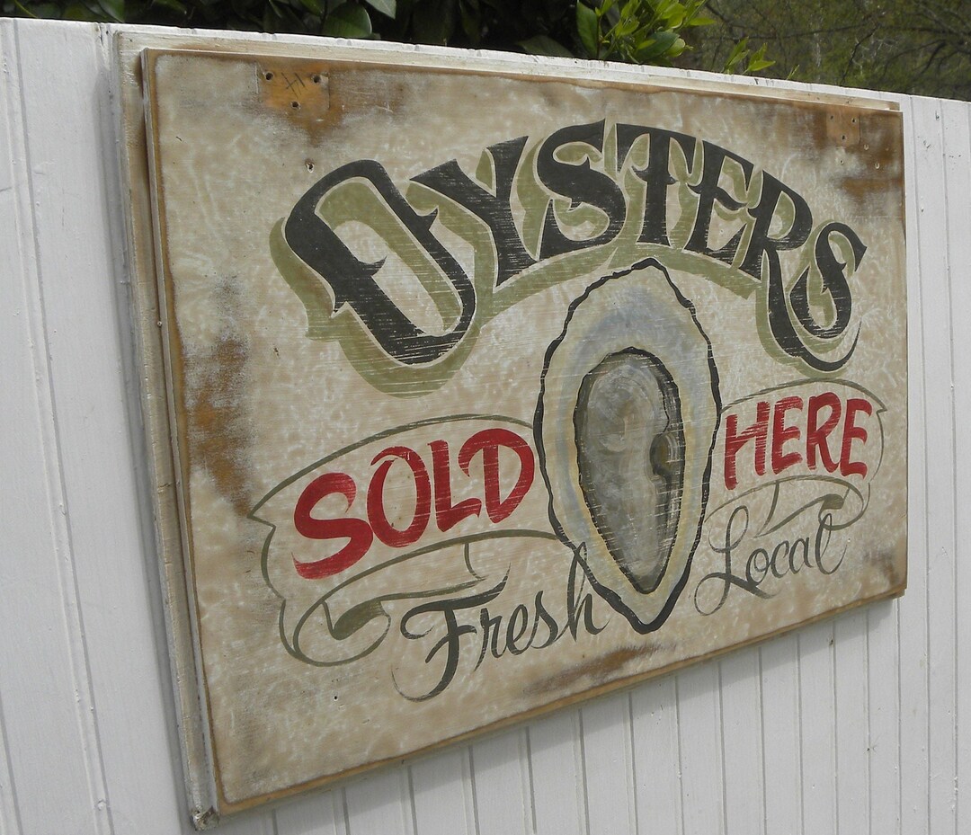 Oyster Wall Art Sign A Hand Painted Original Art Piece Oyster Shell ...