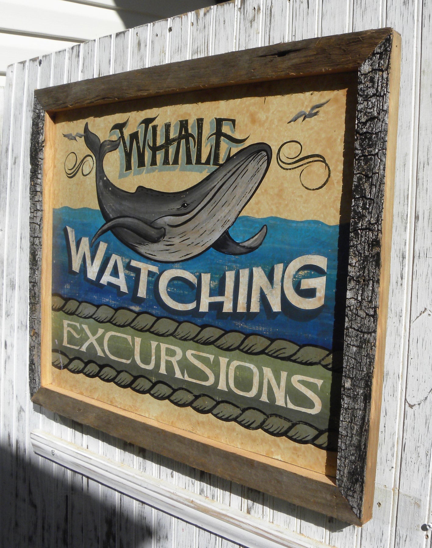 Whale Watching Sign Original Art Whale Painting and | Etsy