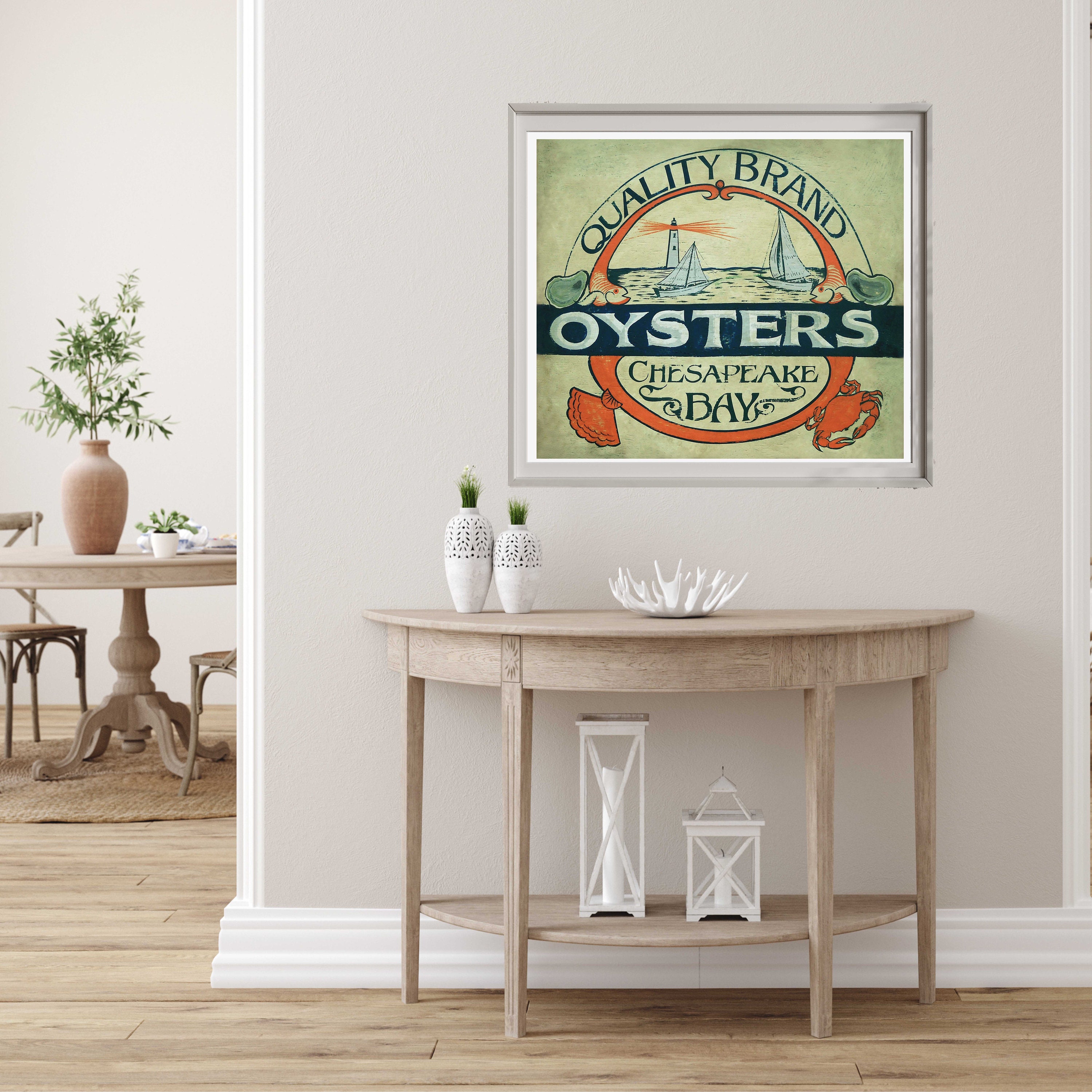 Chesapeake Bay Oysters Print From an Original Hand Painted and Lettered ...