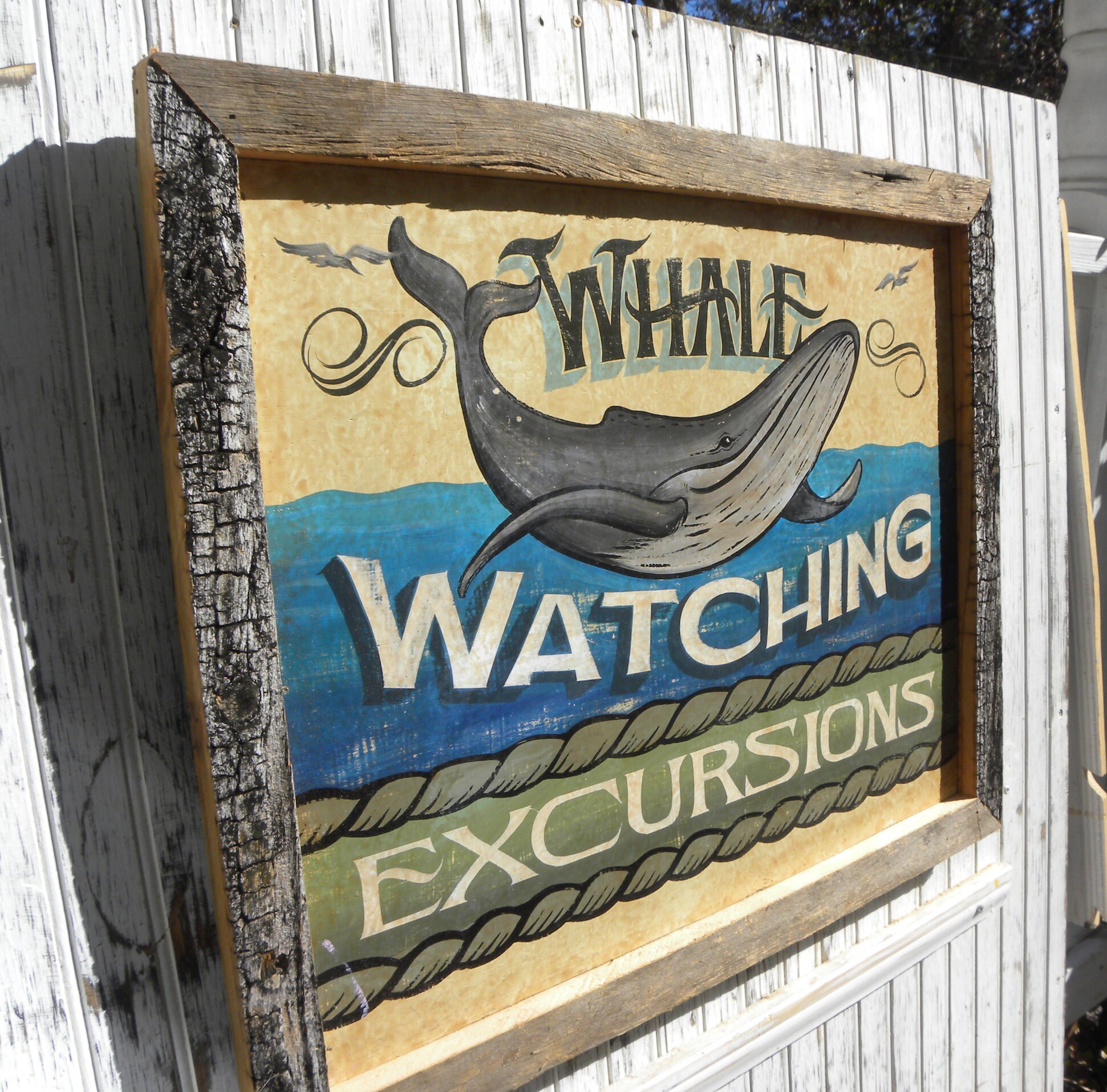 Whale Watching Sign Original Art Whale Painting and | Etsy