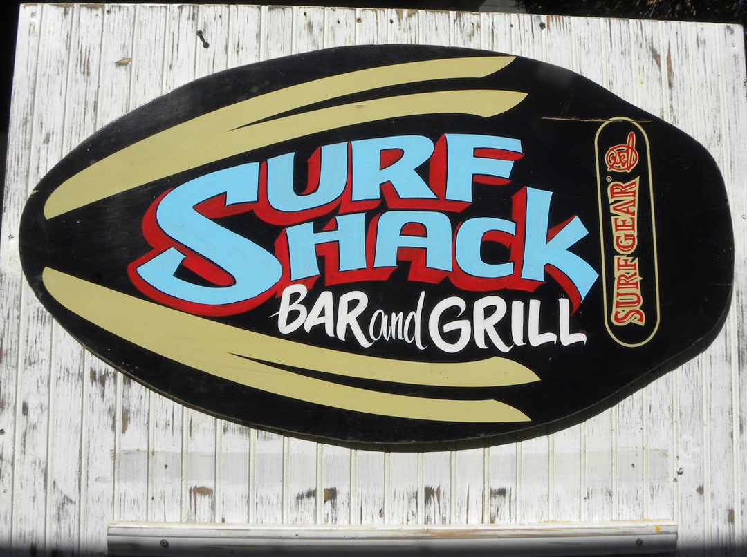 Surf Shack Wakeboard Shaped Sign. Hand Lettered and Painted Art. Great ...