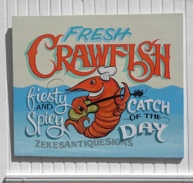 Louisiana Crawfish Print From an Original Hand Painted and - Etsy
