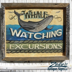 Whale Watching Sign Original Art Whale Painting and - Etsy