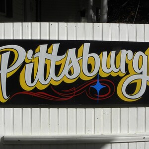 Hand Painted Pittsburgh Sign: Pennsylvania Hometown Art - Etsy