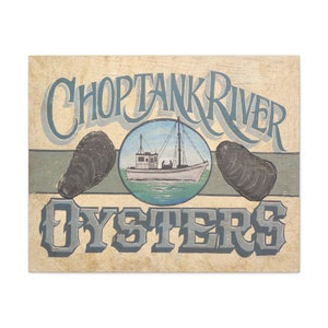 Choptank River Oysters Wall Art I Oyster Art I Seafood Art I Coastal ...