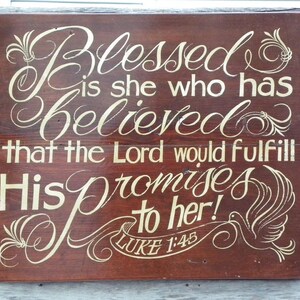 Print: Bible Verse Print, Inspirational Art, Luke Verse, Blessed ...