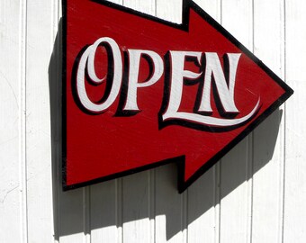 Open Sign Hand Painted Wooden Sign Exterior or Interior | Etsy