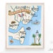 Golden Isles of Georgia Coast Map Print . Beach House Decor, Travel Map ...