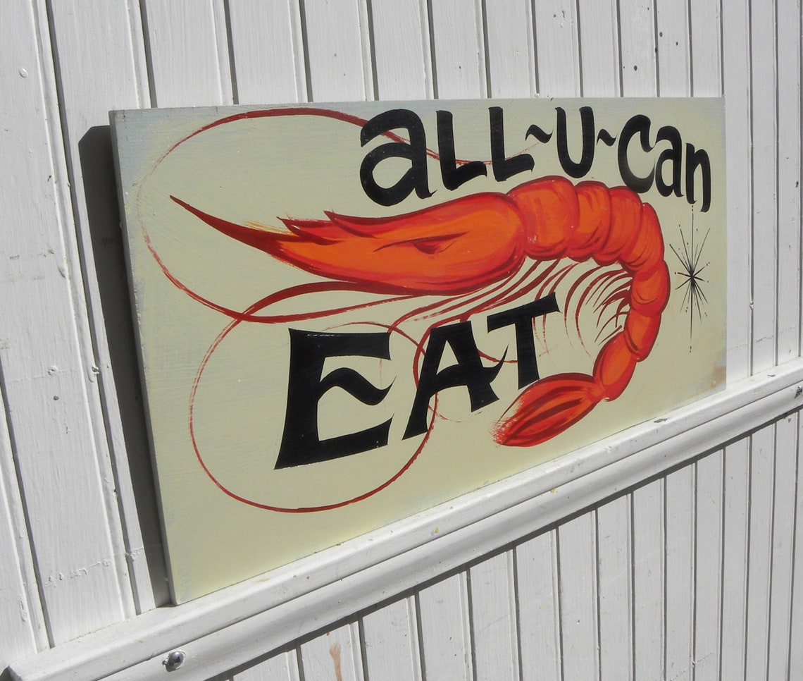 Shrimp Sign Hand Lettered Wooden Sign With Shrimp Art. - Etsy