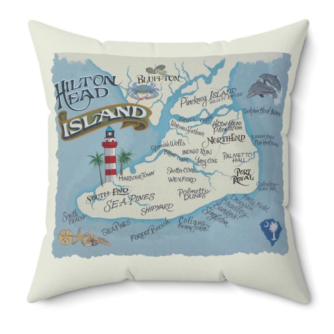 Hilton Head Pillows With off White Background| Gifts for Her | South ...