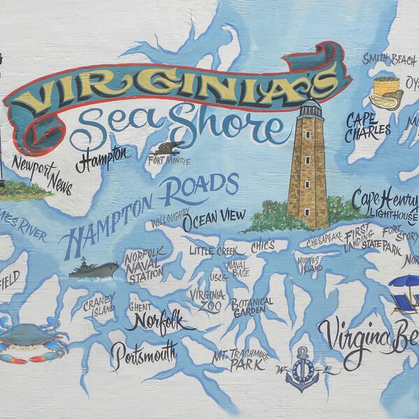 Virginia Map With Roads - Etsy