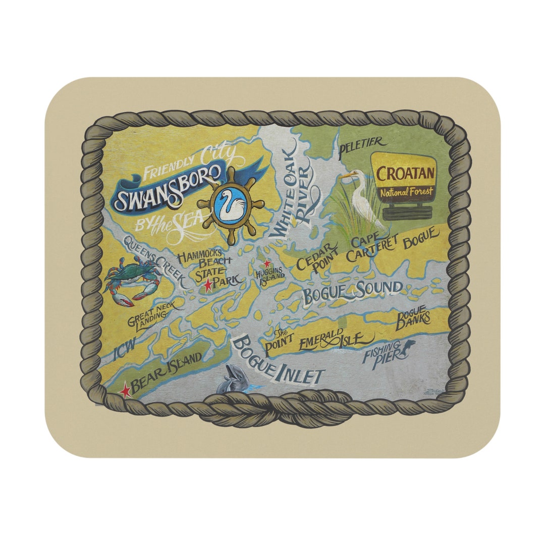 Swansboro North Carolina Mouse Pad I Bogue Sound I Bogue Inlet I ...