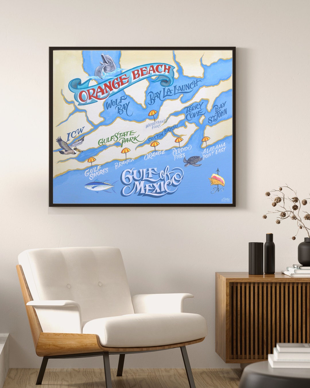 Orange Beach Alabama Beach Map Print Travel Map Art, Beach House Decor ...