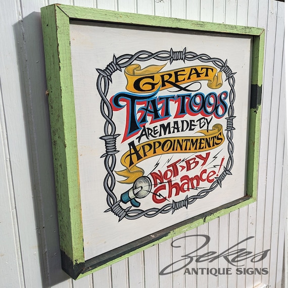 Vintage Hand Painted Tattoo Signs