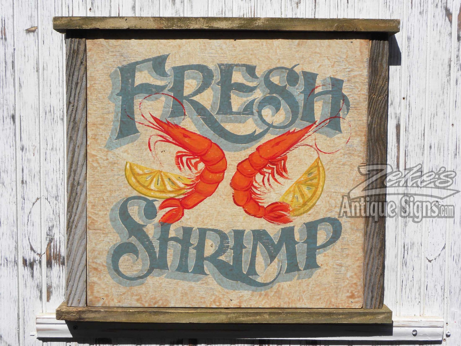 Shrimp Sign Hand Lettered Wooden Sign With Shrimp Art. | Etsy