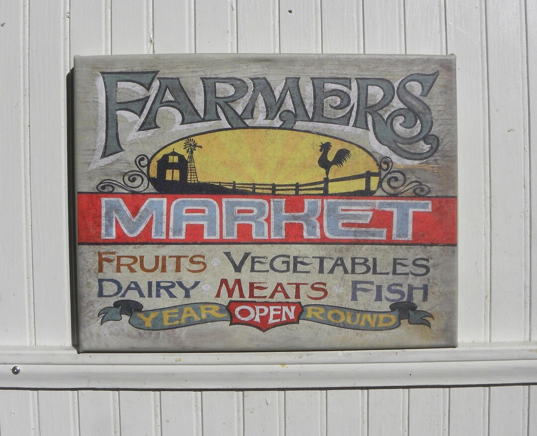 Farmers Market Gallery Wrap | Canvas Wall Decor | Gift | Kitchen Decor ...