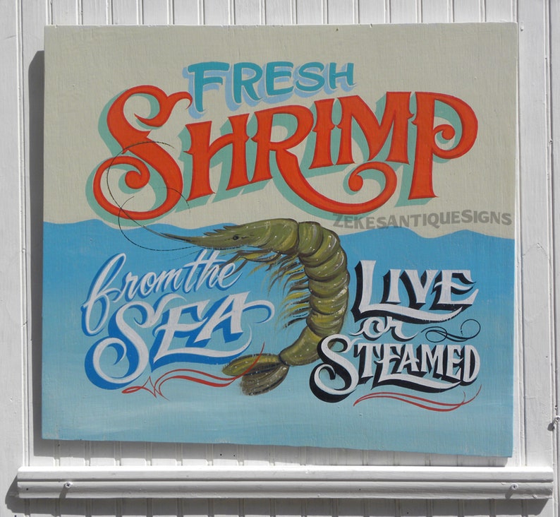 Fresh Shrimp Print Seafood Decor Restaurant Decor Gifts - Etsy