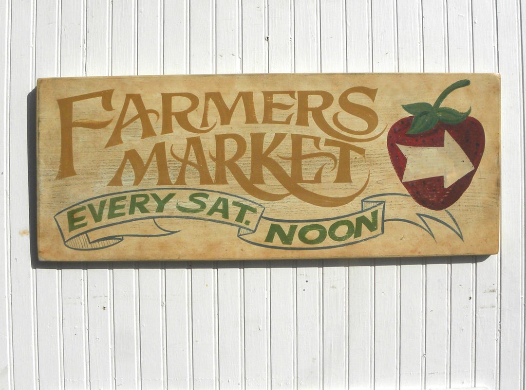 Farmers Market Sign | Original Hand Painted Vintage Look Sign | Kitchen ...