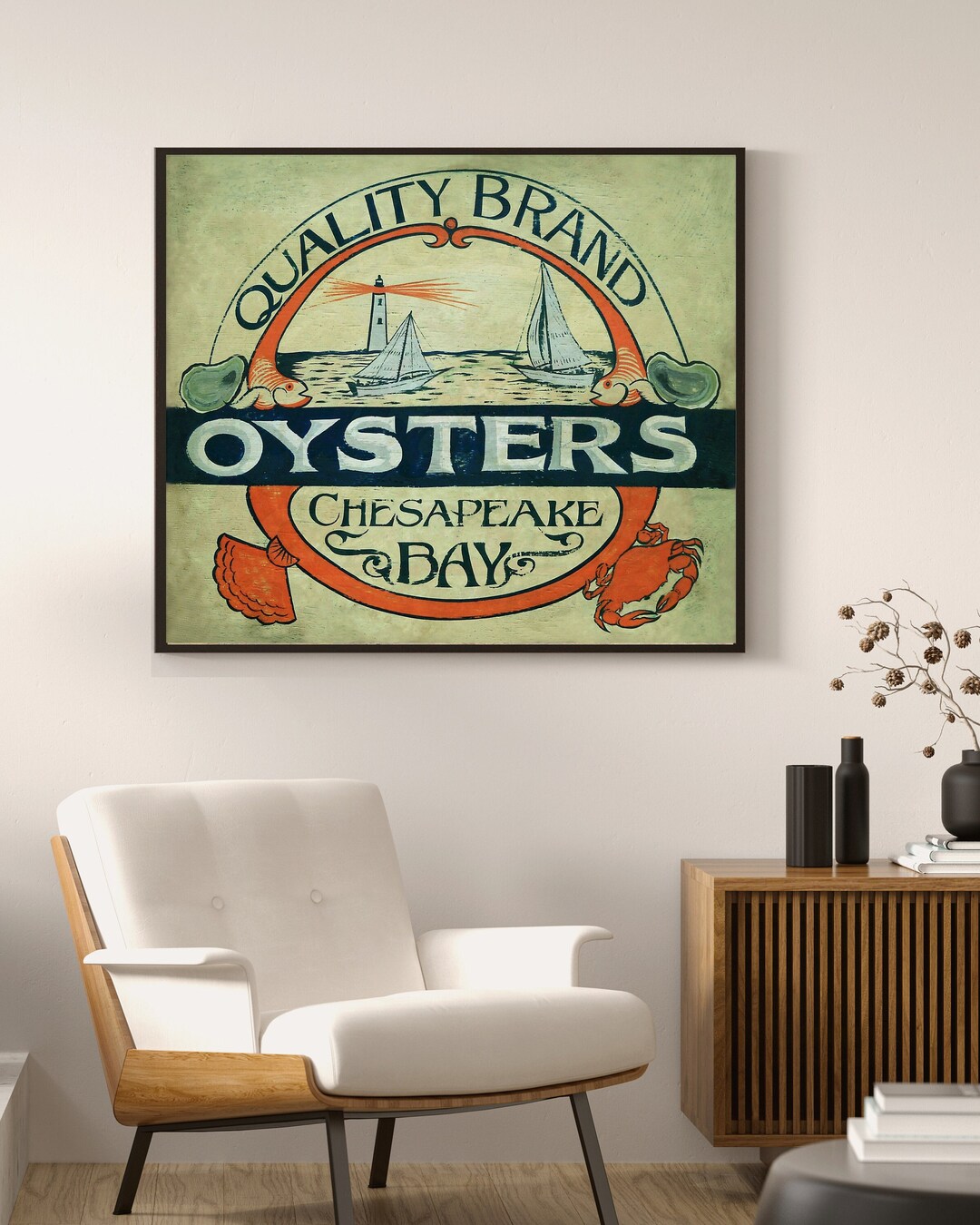Chesapeake Bay Oysters Print From an Original Hand Painted and Lettered ...