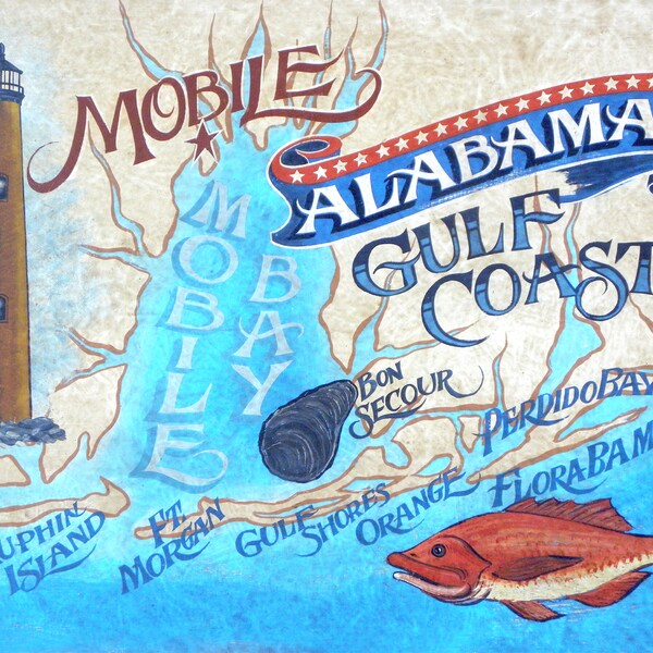 Nautical Map Gulf Coast - Etsy