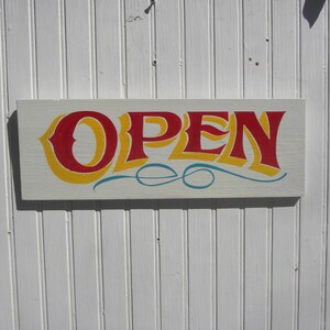 Open Sign A Hand Painted & Lettered Wooden Sign Great for Your Business ...