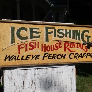 Fishing Sign Original Hand Painted Wood Fish Camp Decor | Etsy