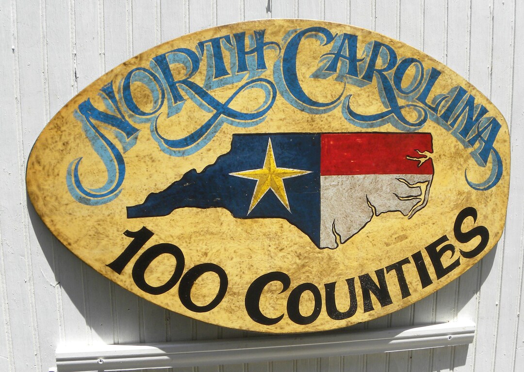 North Carolina Wall Art | 100 Counties of NC Art | Hand Lettered Wake ...
