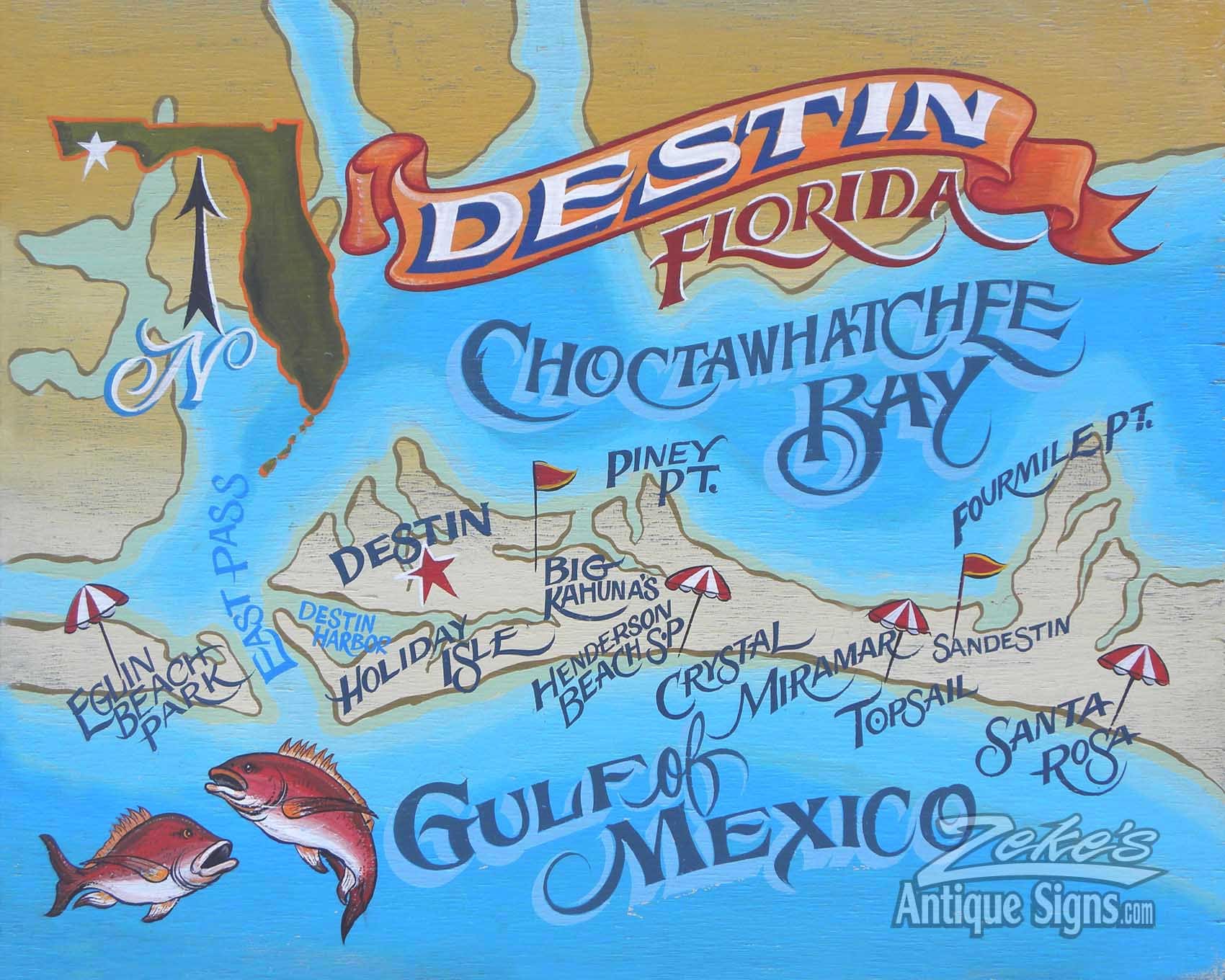 Destin Florida Beach Map Print. Beach House Decor, Travel Destination ...