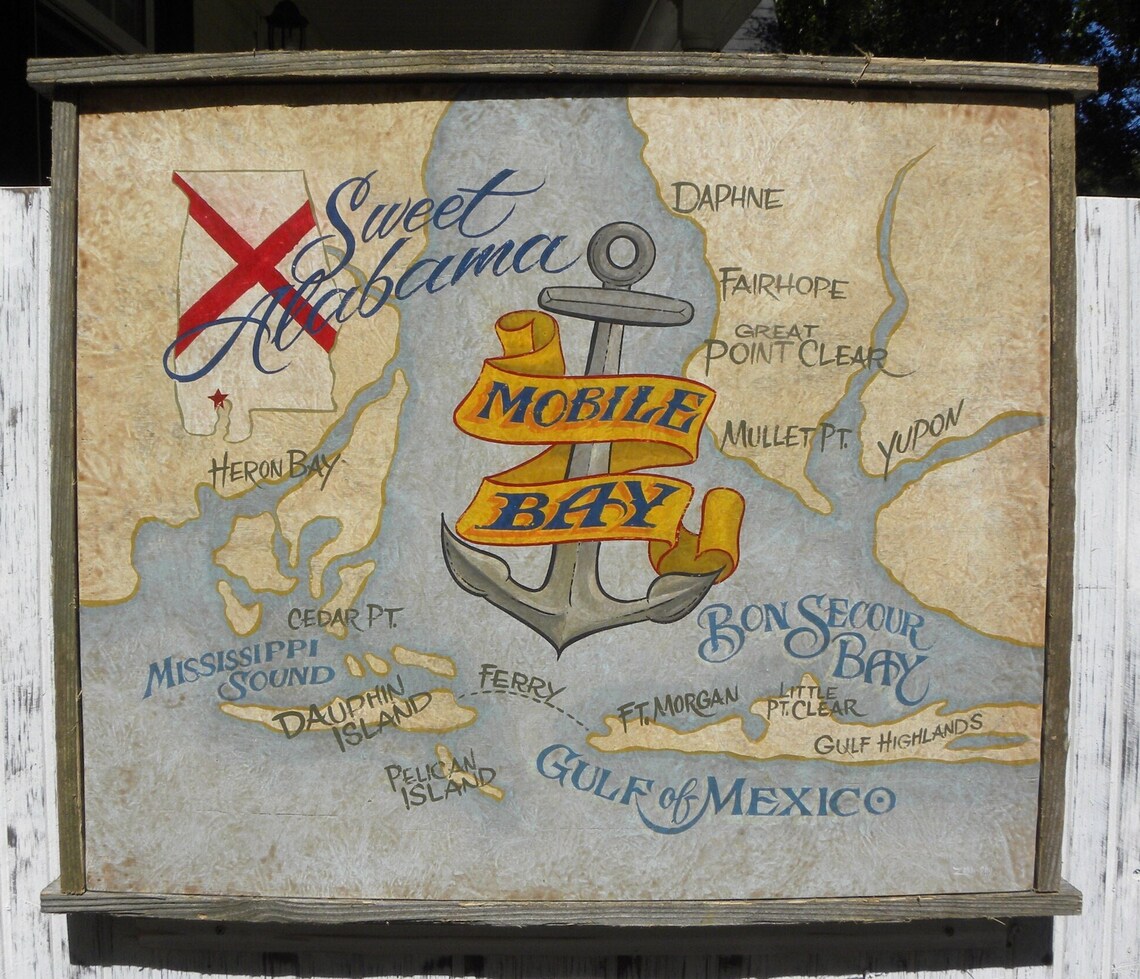 Mobile Bay Alabama Sign Feature or Gallery Wall Great Beach - Etsy