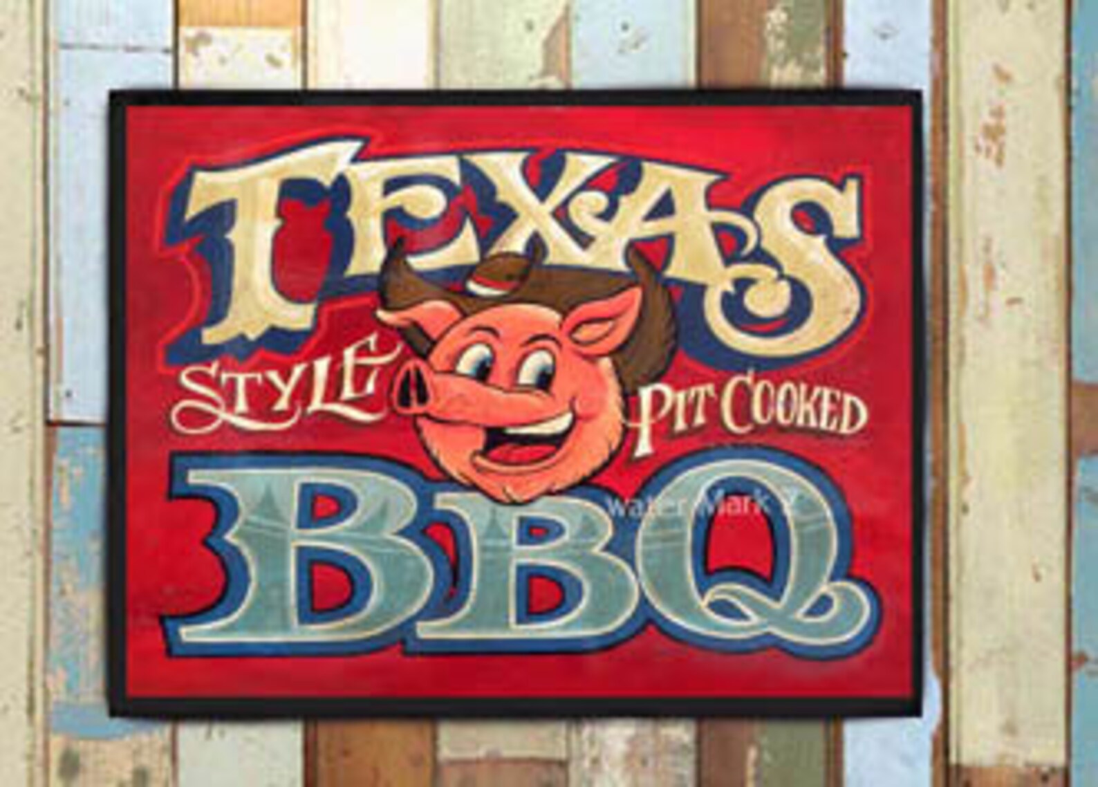 Texas BBQ Print From an Original Hand Painted and Lettered - Etsy