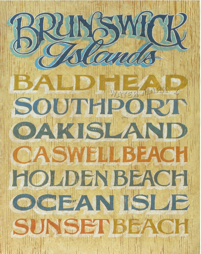 Brunswick Islands Beach Print From an Original Hand Painted - Etsy