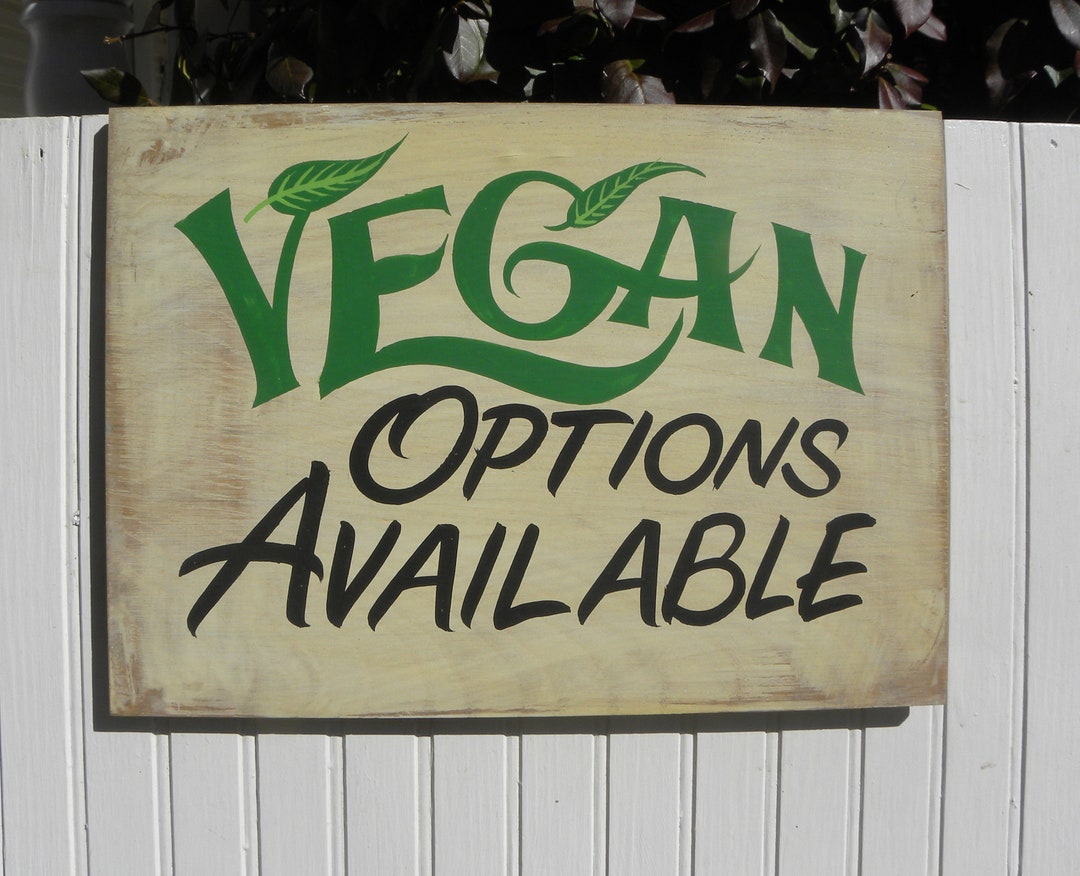 Vegan Sign, Original Hand Painted Wooden, Market Store Food Truck ...