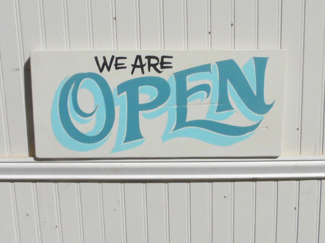 Open Sign A Hand Painted & Lettered Wooden Sign Great for Your Business ...