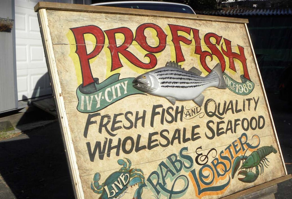 Seafood Market Sign Original Hand Painted . Great Seafood - Etsy