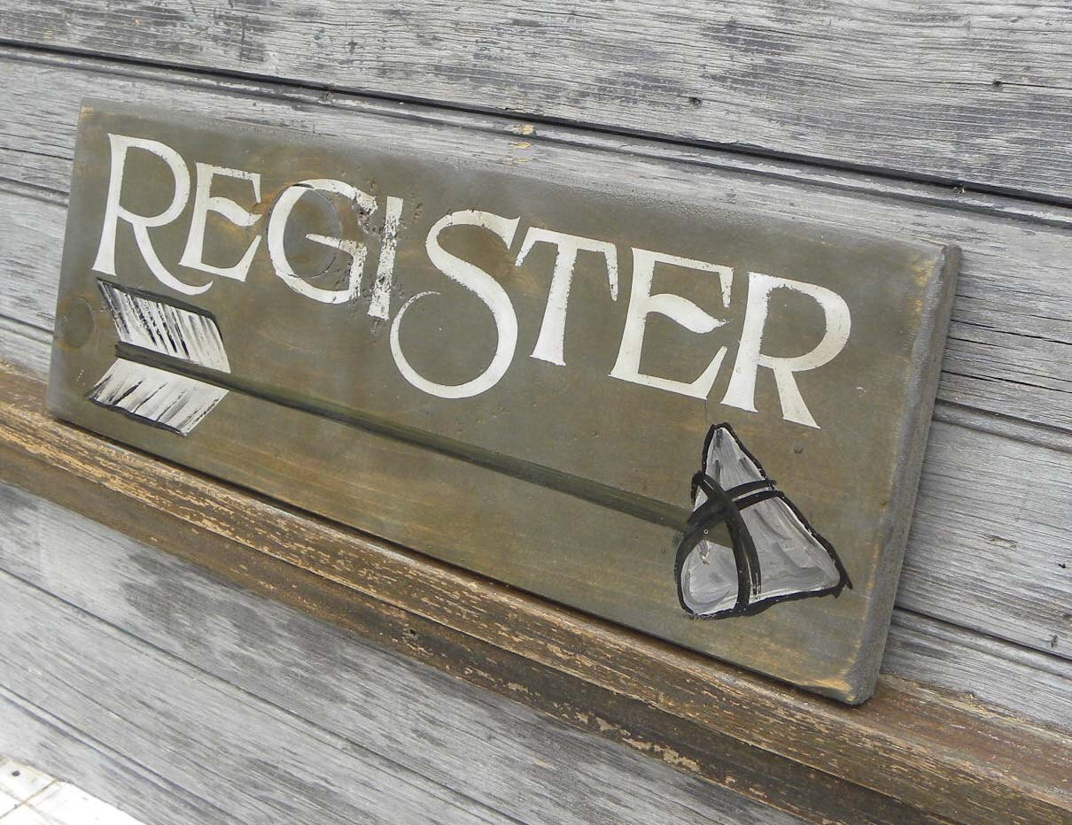 Cash Register Arrow Sign A wooden hand lettered original | Etsy