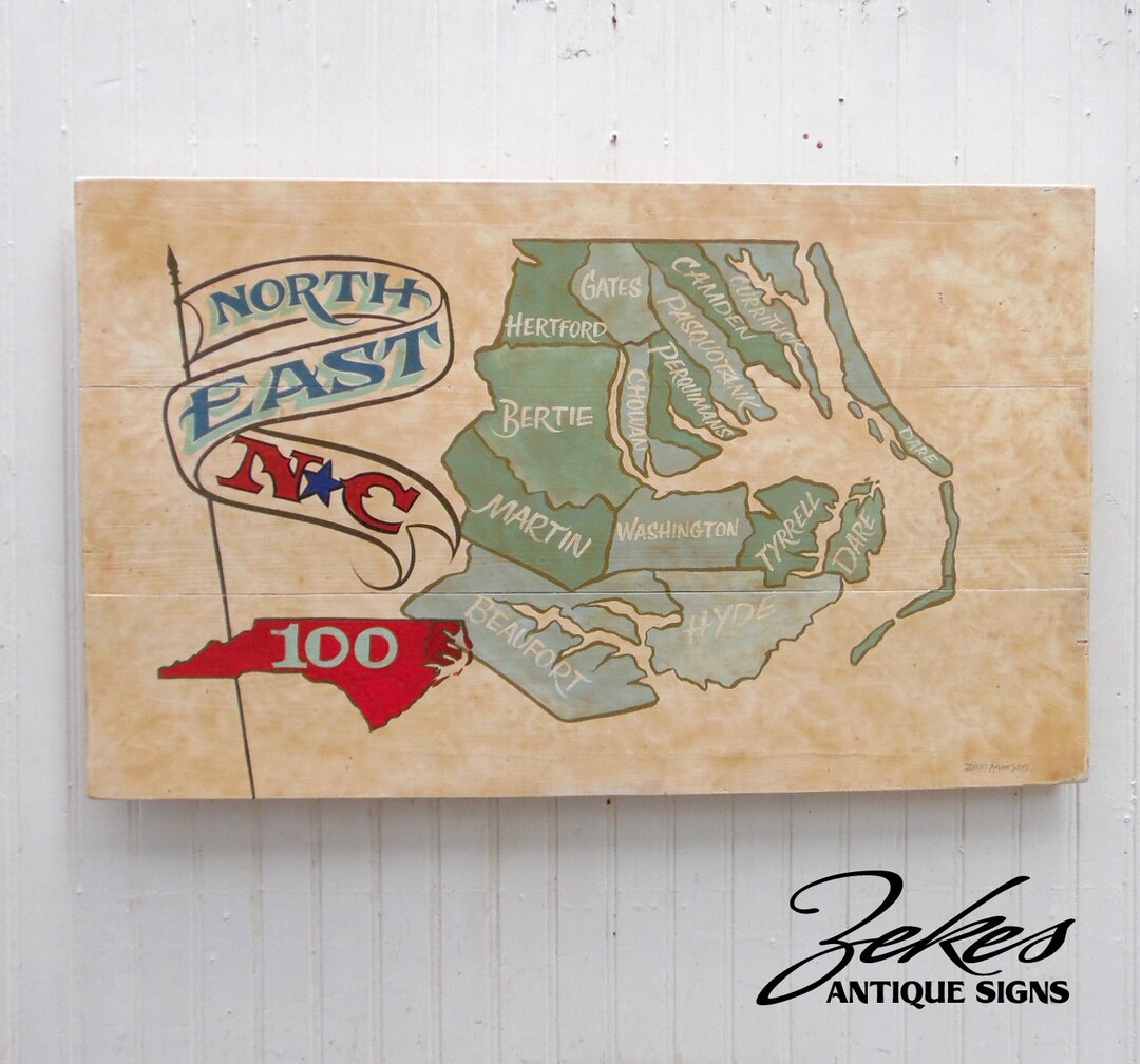 North Carolina Map Art |hand Painted North Carolina Art | County Map ...