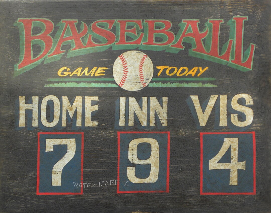 Baseball Scoreboard Print From an Original Hand Painted and Lettered ...