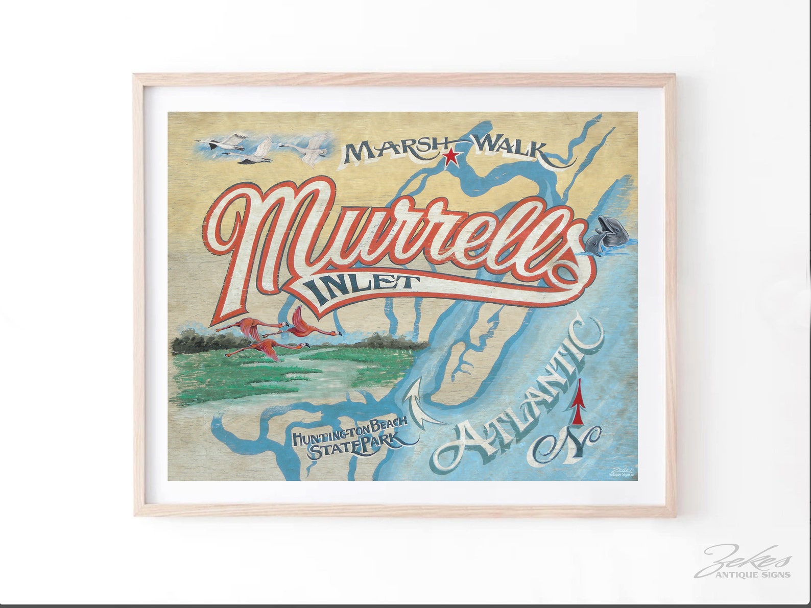 Murrells Inlet South Carolina Beach Map Print. Great Beach - Etsy