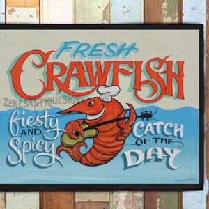 Louisiana Crawfish Print From an Original Hand Painted and | Etsy