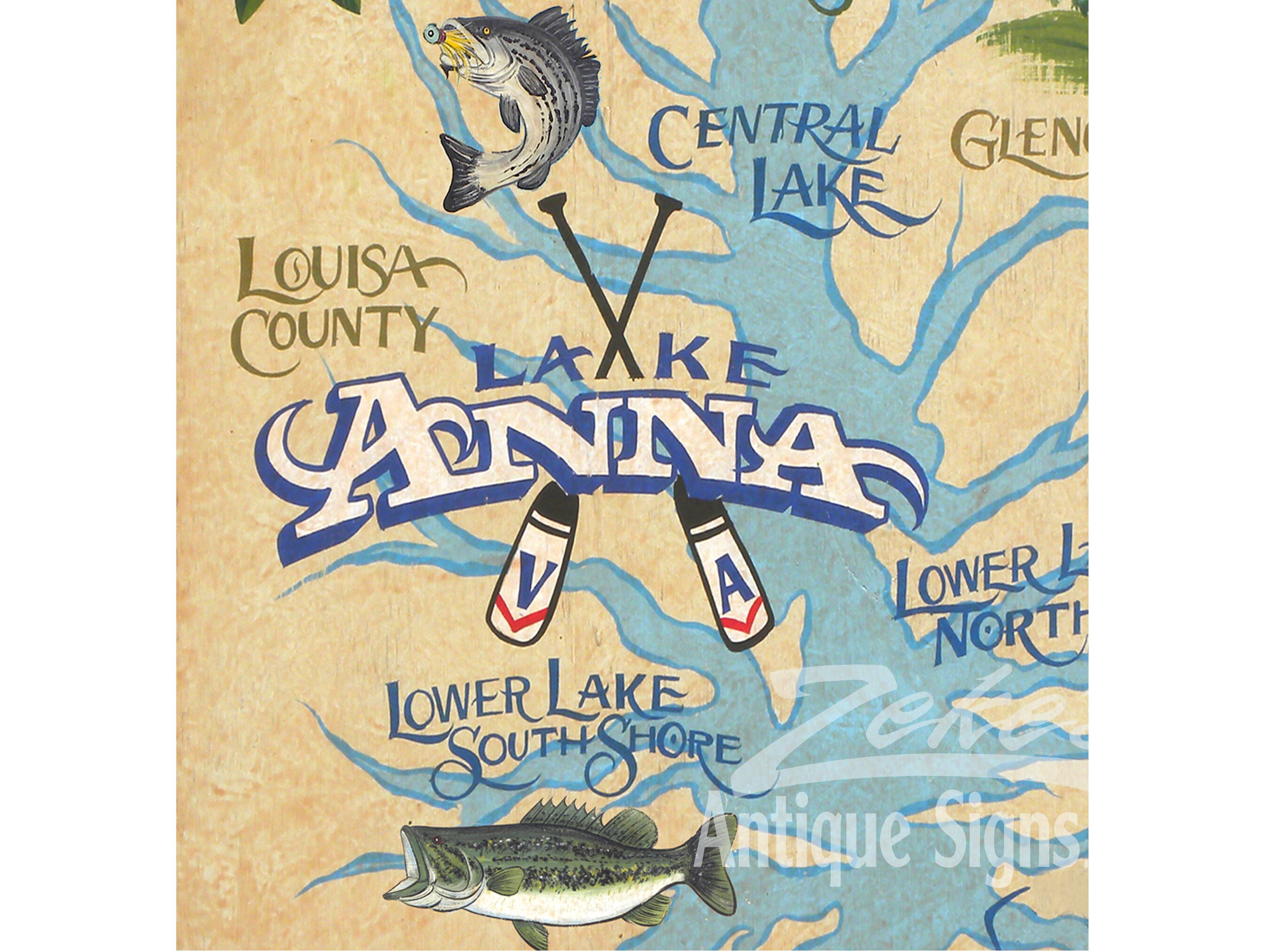 Lake Anna Virginia Map Art Print | Boho Colored Art | Old Dominion ...