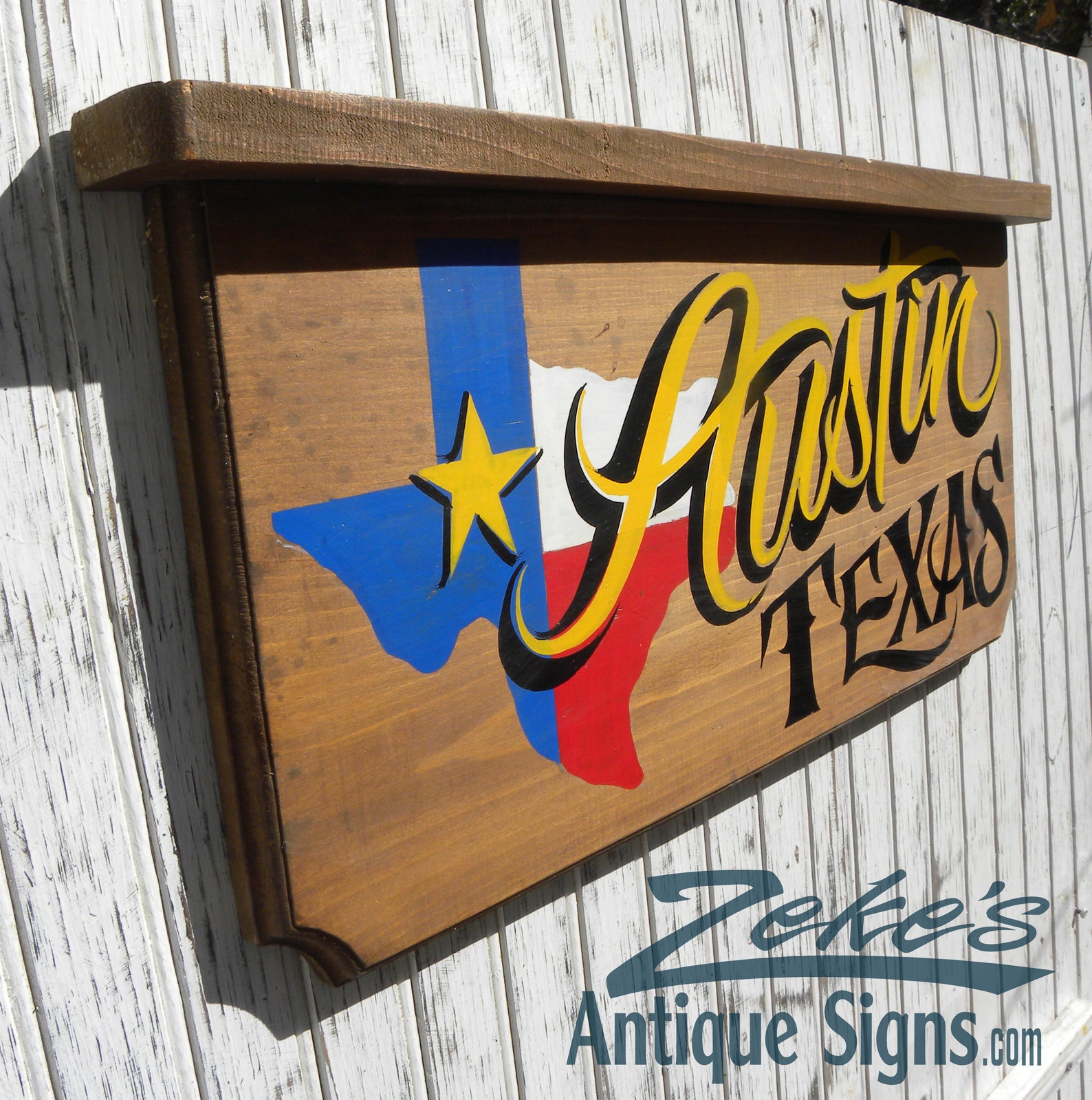 Austin Texas Sign Original Hand Painted Wooden State - Etsy
